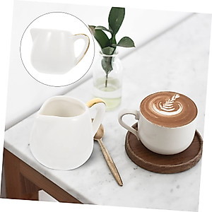 UPKOCH 1pc Milk Jug Cup Milk Creamer Pitcher Coffee Creamer Pitcher Ceramic Cream Jugs Porcelain Tea Cups Gravy Holder Soy Espresso Pot Ceramic Cup European Style Ceramics White Milk Foam