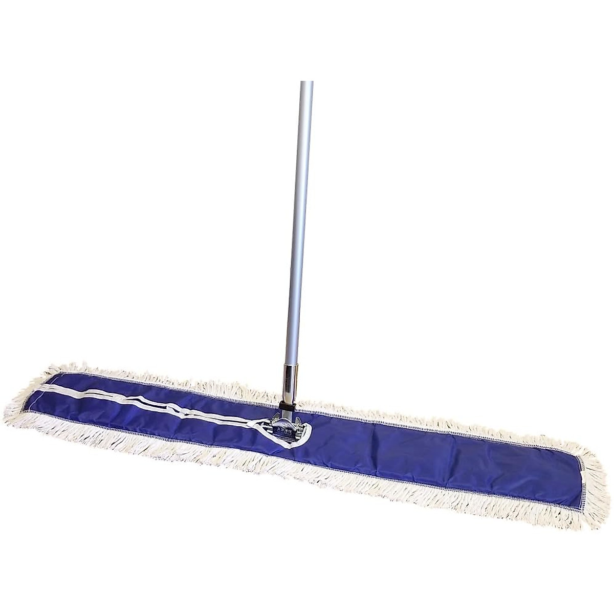 4ft Dust Mop, 48 in. Floor Sweeper with Reusable Cotton Head, Industrial Broom for Cleaning