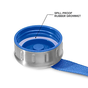 Geo Sports Bottles 1/2 Gallon (64 oz) BPA Free Reusable Leakproof Wide Mouth Sports Water Jug Bottle with Handle and 48mm Stainless Steel Cap (Natural Blue)