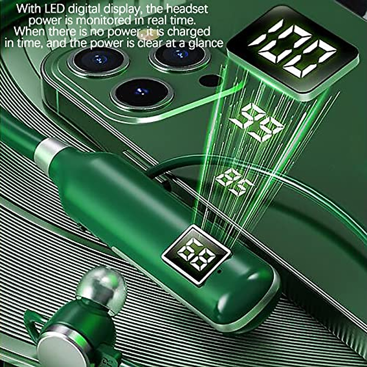 #sz0n9R Wireless Bluetooth Headset Sports Neck-Type Digital Display Noise-Cancelling Bluetooth Headset