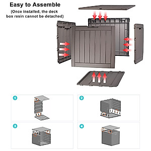 XCK Outdoor Storage Box 31 Gallon Deck Box Waterproof Resin Package Delivery Boxes for Outside Weatherproof Garden Tool Patio Storage Box with Lid UV Resistant Pool Toy Storage Bin Lockable Dock Box