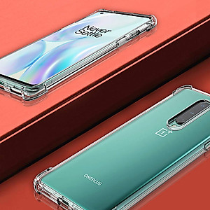 Osophter for Oneplus 8 Case [Not Compatible with Oneplus 8t],Clear Transparent Reinforced Corners TPU Shock-Absorption Flexible Cell Phone Cover for One Plus 8(Clear)