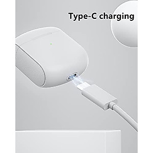 Wireless Earbuds, Bluetooth Earphones, Air Buds Pods Ear Buds with HiFi Stereo Sound 13mm Dynamic Driver Clear Call, IPX6 Waterproof Wireless Headphones, 24 Hrs Compatible for iPhone Android, White