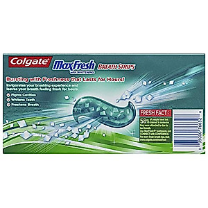 Colgate Max Fresh Whitening Toothpaste with Mini Breath Strips, Clean Mint - 6 ounce (2 Pack)