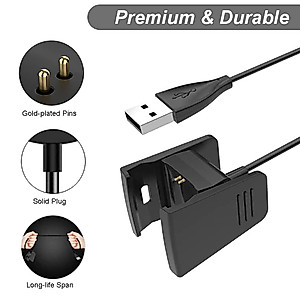 Emilydeals Charger for Fitbit Charge 2 Fitness Trackers, Replacement USB Charging Cable Cord for Fitbit Charge 2 [1m/3.3ft] (2)