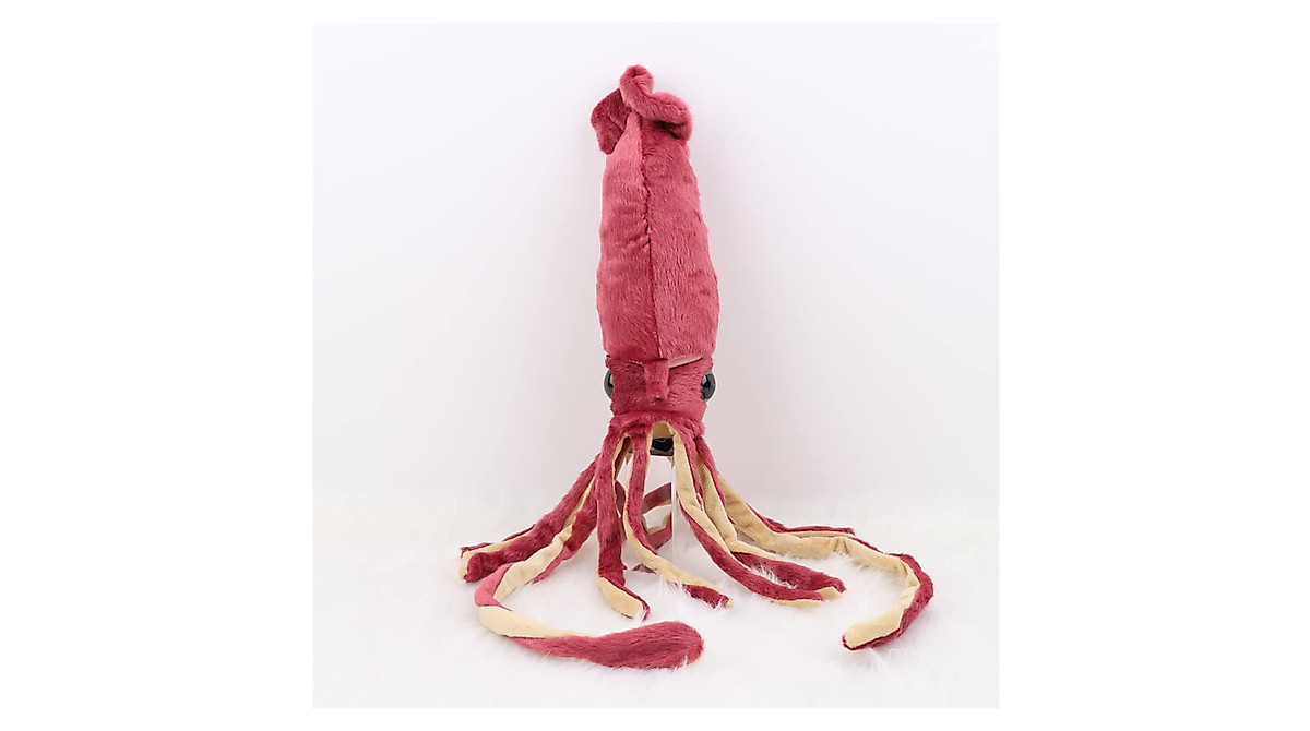 Giant Red Squid Plush Pillow - Realistic 65cm Soft Toy for Kids & Gifting