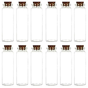 JZMYXA Potion Bottles Mini Glass Bottles Jars Wishing Bottles, 20 ML Capacity, 12 Pieces Per Box