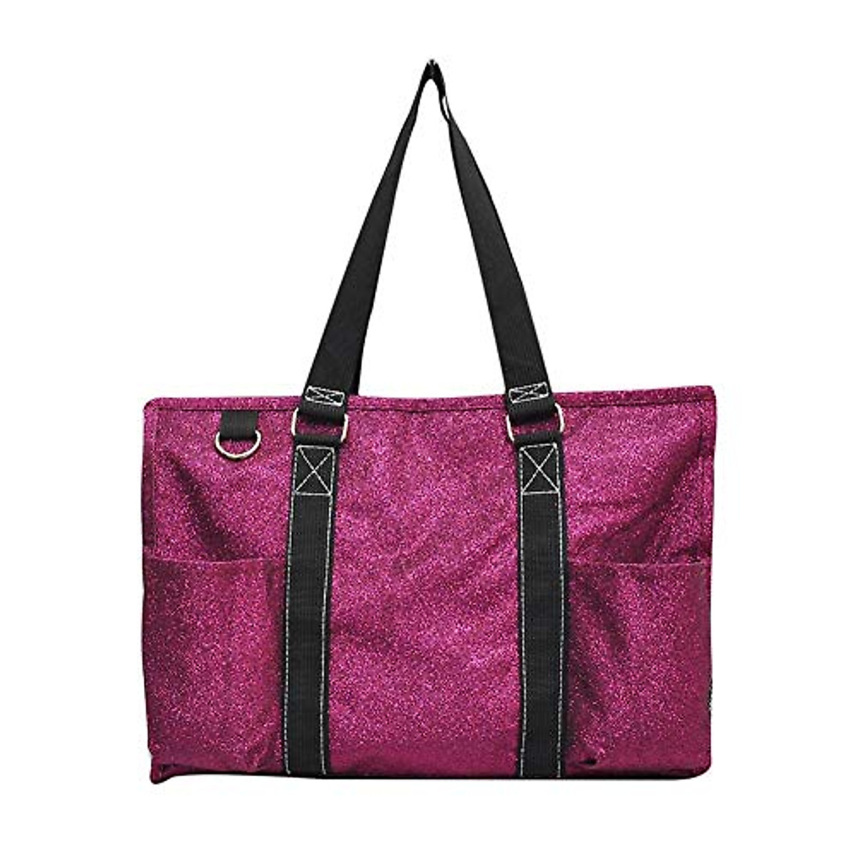 NGIL All Purpose Organizer Medium Utility Tote Bag 2018 Fall Collection (Glitter Hot Pink)