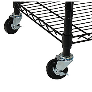 Oceanstar Adjustable Shelves with Hooks Garment Rack, Black