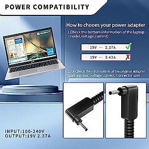 Aspire Laptop Charger Compatible for Acer Aspire 5 A515-55 A515-56 A515-46 A515-43 A515-44 A517-52 A515-54 A515-56T: A515-56-32DK A515-46-R3UB A515-55-588C 55-56UK A515-54-37U3 AC Adapter Power Cord