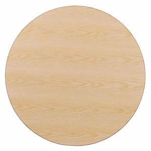 Modway Lippa Round Wood Grain 47" Dining Table, Black Natural
