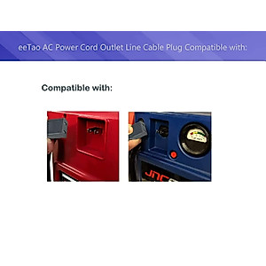 eeTao 6 Feet AC Power Charging Cord Charger Cable Compatible with Jump-N-Carry JNC350 JNC660 EverStart MAXX 1200 JNCAIR JNC770 12V Jump Starter 1700 A JNCXF JNC 350 600C AIR 770 KKC 660 Cable (1)