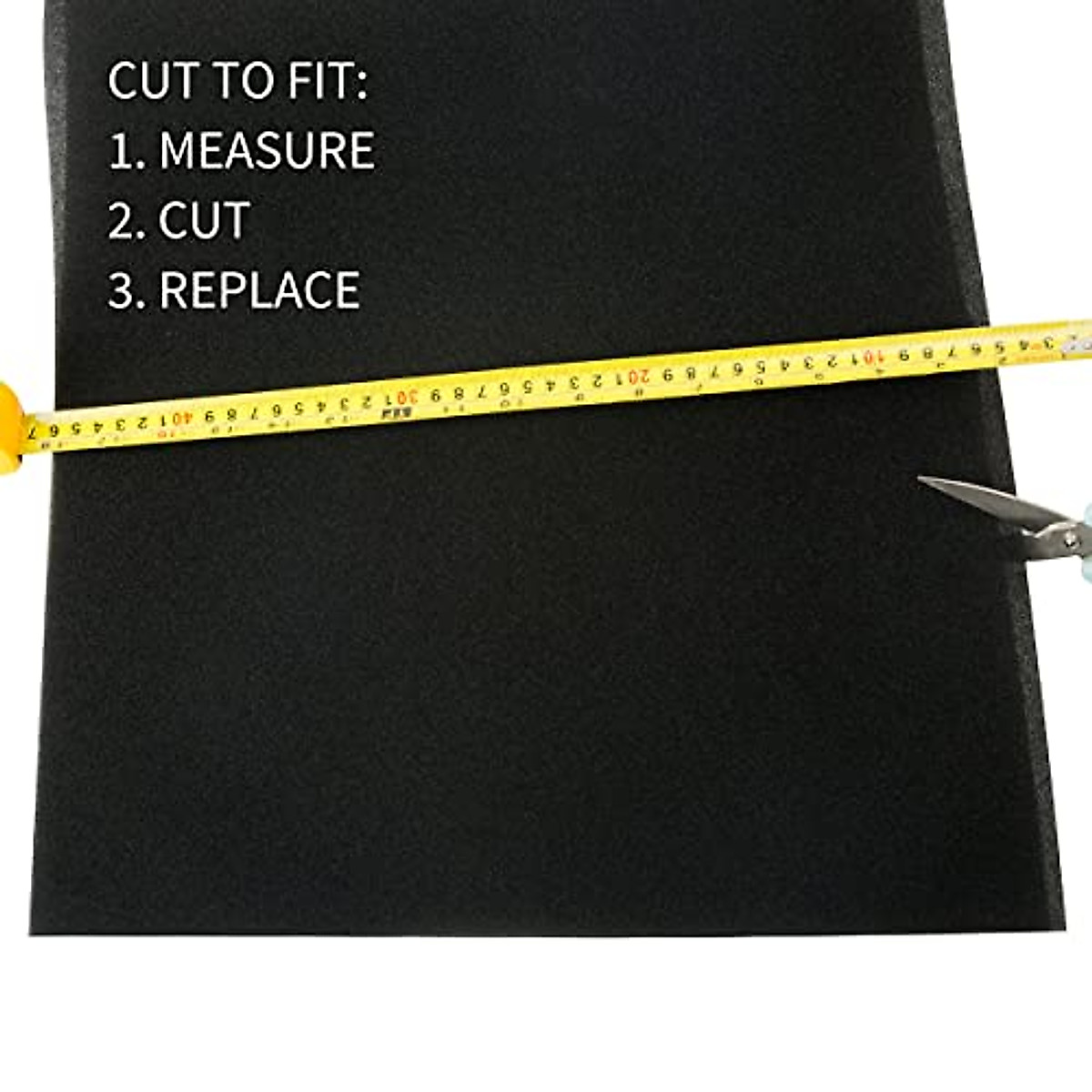 Cuttable Foam Pad Pre Filter, Can Cut to Fit Most Air Conditioner, Air Purifier, Kitchen Trash Cans, Pet Deodorizing Mat, 16.1x39.3x1/4inch(1Pack)