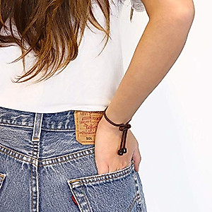 Pulleez Sliding Ponytail Holder, Set of 2 - Acrylic Charms - Black/ Brown Elastic Hair Ties