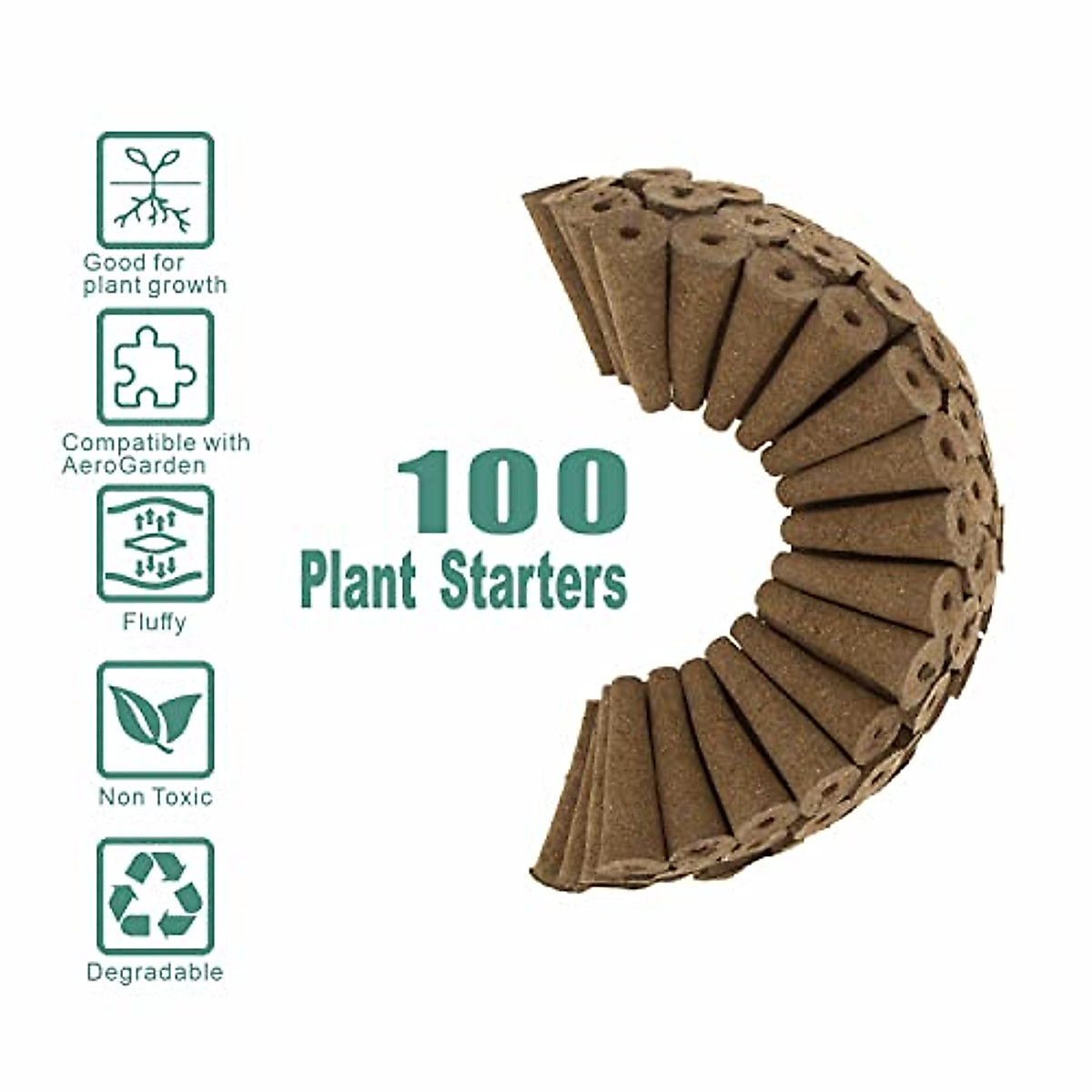 lukandafi Grow Sponges 100 Pack, Hydroponics Sponge Compatible with Aerogarden, iDOO