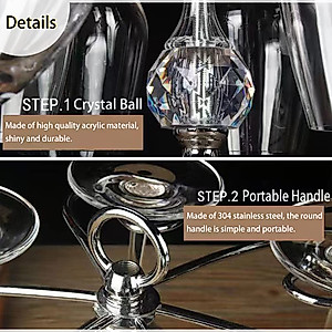 6 Holder Crystal Wine Glass Holder, Scrollwork Rotate Stemware Rack Drying Rack for Tabletop