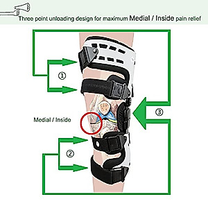 Orthomen OA Unloader Knee Brace - Support for Arthritis Pain, Osteoarthritis, Cartilage Defect Repair, Avascular Necrosis, Bone on Bone Knee Joint Pain and Degeneration (Medial/Inside - Right)