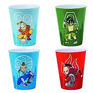 Silver Buffalo Avatar Character Symbol Poses 4pc Plastic Mini Cup Set, 1.5 Ounces