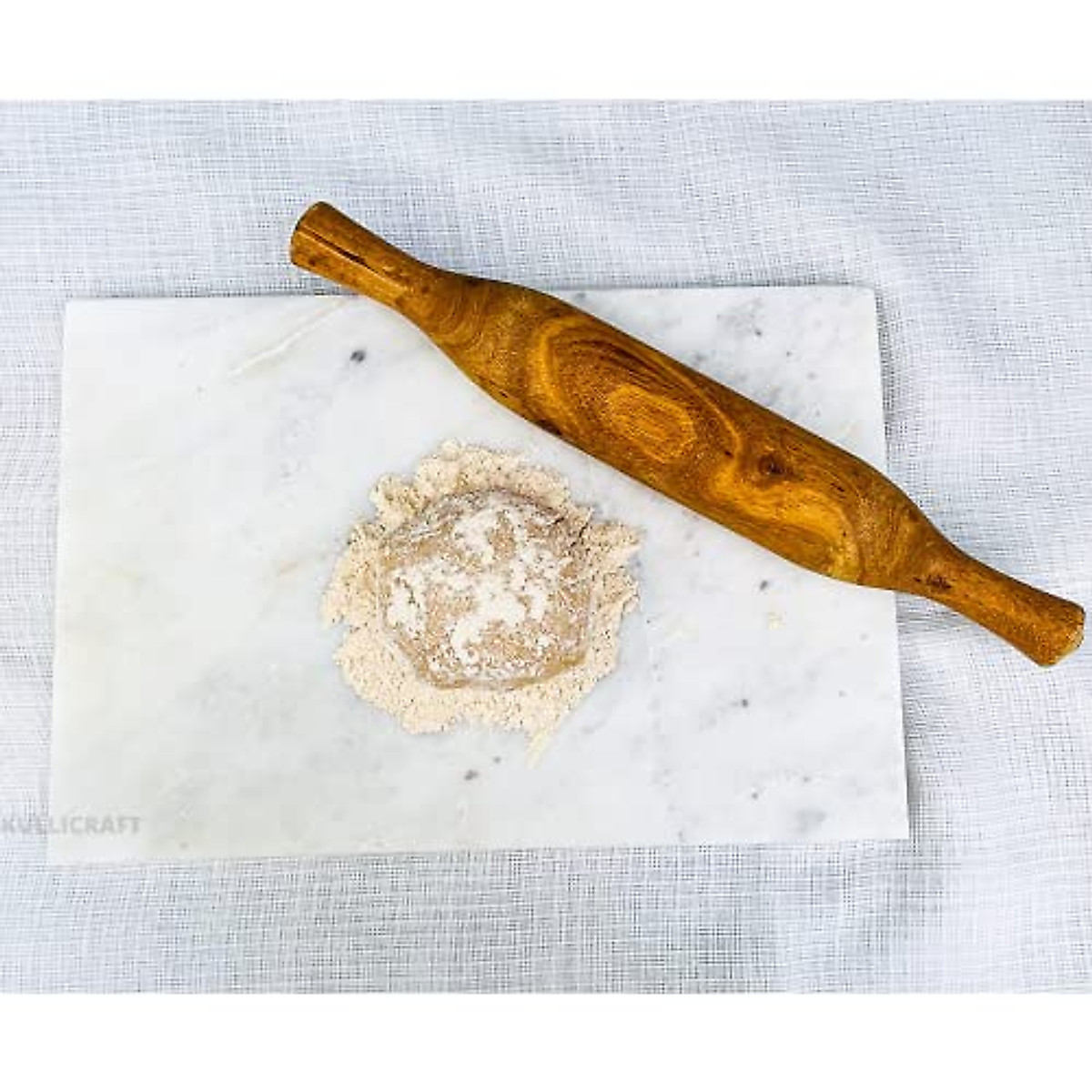 KC KULLICRAFT Home Basics Multi-Purpose Pastry Marble Tray Cutting Board Slab With Non-Slip Feet For Stability & Scratch Protection For Countertop. Easy To Clean,Trivet (8x12)