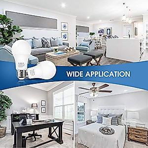 LOHAS A19 LED Light Bulb Dimmable, A19 LED Bulbs Daylight White 5000K, 12W 1200LM A19 Edison Bulb 75W Equivalent, E26 Standard Base LED Bulb Replacement, UL Listed, 4 Pack