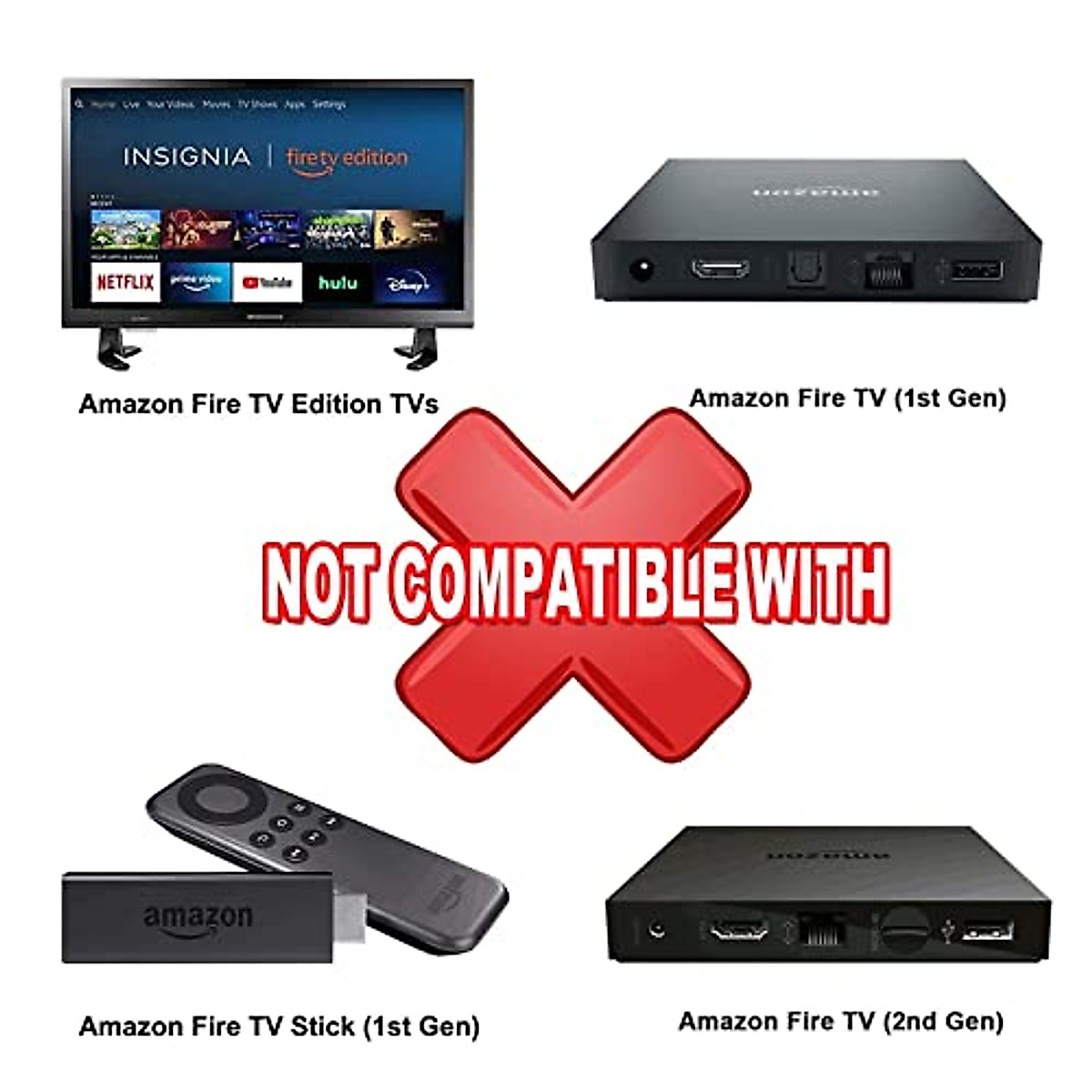 Amtone Replacement PE59CV Voice Remote (2nd Gen) w/TV Controls fit for TV Stick (2nd Gen, 3rd Gen, Lite, 4K), TV Cube (1st Gen, 2nd Gen, and Later), Fire TV (3rd Gen, Pendant Design)