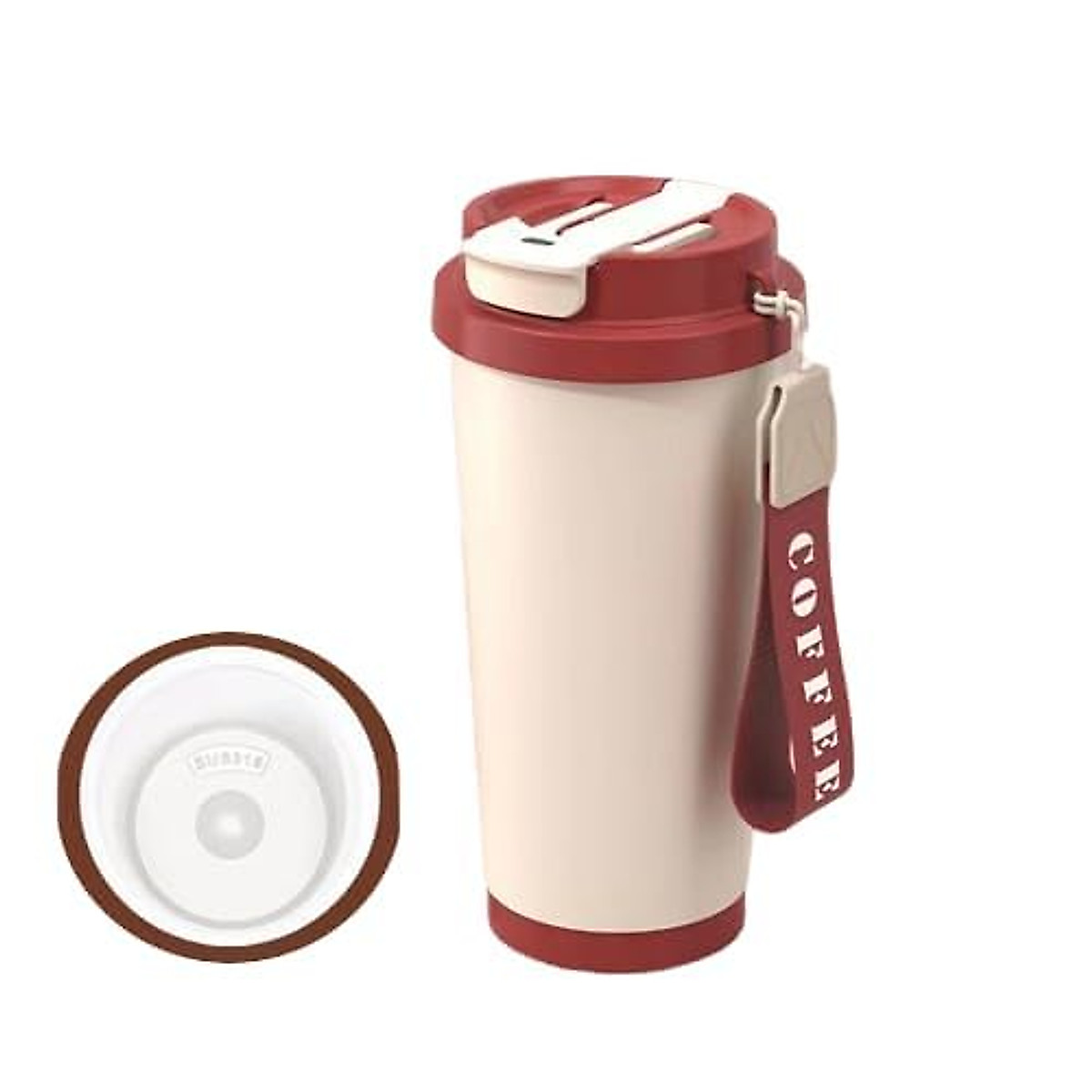 Stay Cool and Stylish with our Stainless Steel Iced Coffee Cup - 17.9oz, Red -Ceramic Inner Lining Includes Lid and Straw!