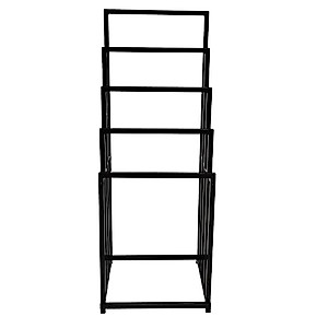 HAHRIR Black Metal 5-Tiers Stainless Steel Towel Racks ,Freestanding Towel Holder for Bathroom Accessories Organizer，for Bath Storage & Hand Towels&Washcloths& Blanket Rack