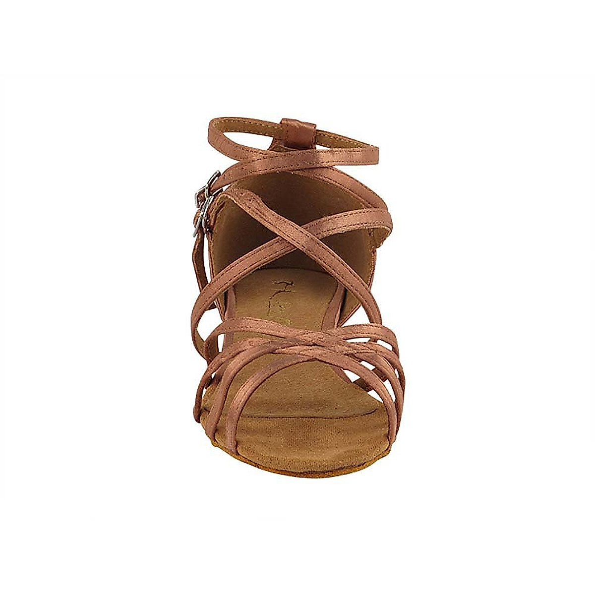 Women's Ballroom Dance Shoes Salsa Latin Practice Dance Shoes Tan Satin 5008FTEB Comfortable - Very Fine 1" Heel 8.5 M US [Bundle of 5]