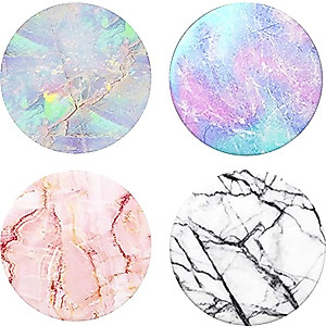 IYAYUHE Multi-Function Cell Phone Stand,Rose Gold Pink White Marble Expanding Stand Grip for Smartphones and Tablets (4 Pack)