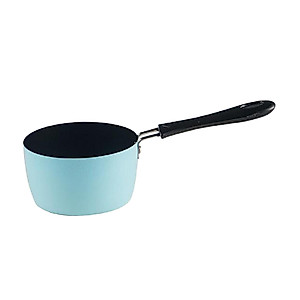 Milk Pan, Small Saucepan Cookware Butter Warmer, Sauce Pan Soup Pot, Sauce Pan for Outdoor Stove Top Breakfast, Induction Cooker, Blue
