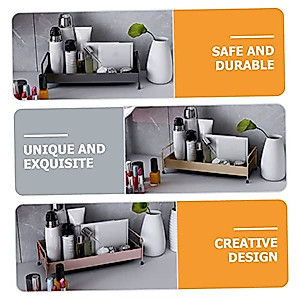 Yardwe Pantry Mount Storage Rack Brushes Display Bethroom Basket Shelf Vanity Shower for Metal Holder Kitchen Towel Caddy Toiletry Dresser Toiletries Punch Trays Wall White Decors