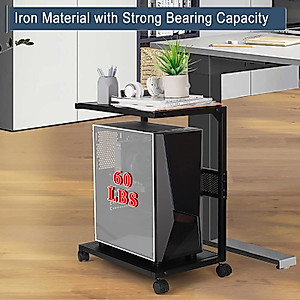 Bfttlity PC Stand Computer Tower Stand 2-Tier Metal CPU Stand with Locking Caster Wheels Suitable for Most PC (S)