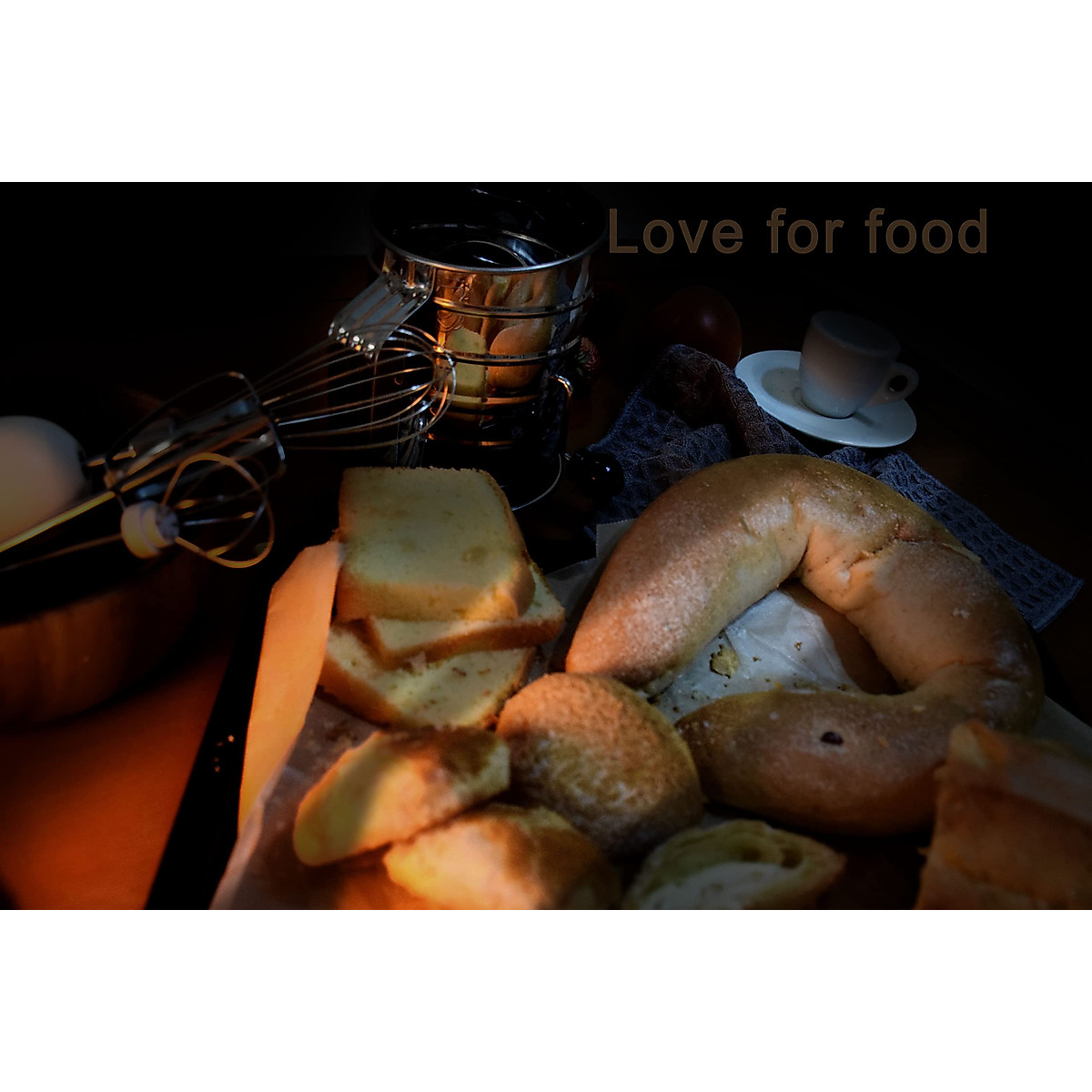 Baking Sifter Flour Sifter Stainless Steel Hand Crank with 4-Wire Agitator for Baking