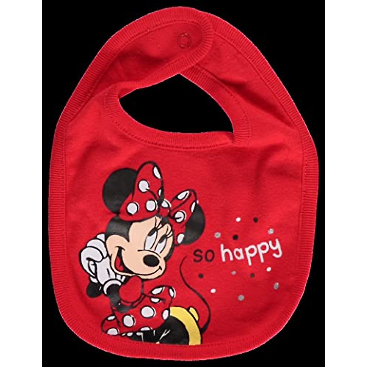 Disney Minnie Mouse Newborn Baby Girls 4 Piece Outfit Set: Bodysuit Pants Bib Hat Red 0-3 Months