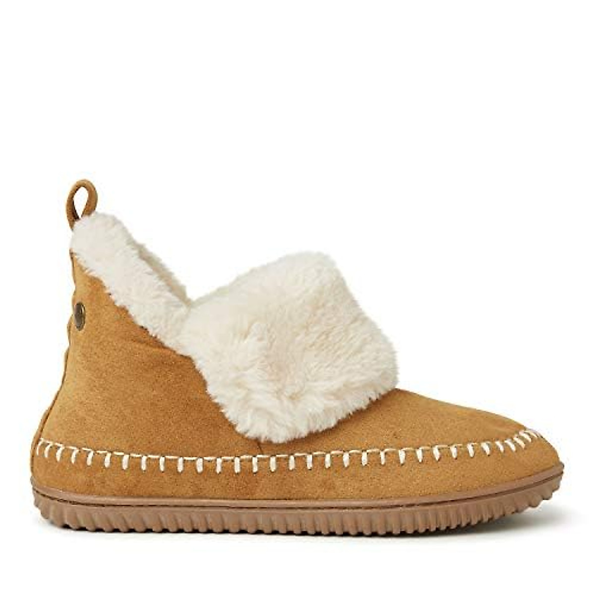 Dearfoams Women's Alpine Moritz Outdoor Arch Support House Shoe Bootie Slipper, Whiskey, 7-8