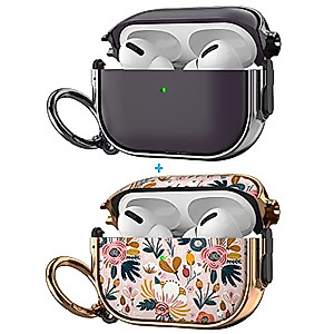 Maxjoy for Airpods Pro Case Cover(2nd/1st Generation), Lock AirPod Pro 2 Case for Women Men with Keychain Protective Hard Case for AirPods Pro(2022/2019)