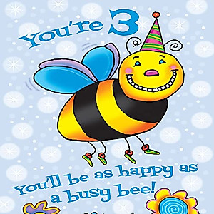 Happy 3rd(Third) Birthday Greeting Card For Boy or Girl | Made in America | Eco-Friendly | Thick Card Stock with Premium Envelope 5in x 7.75in | Packaged in Protective Mailer | Prime Greetings