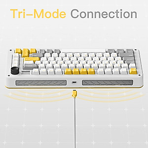 iQunix ZX75 Gravity Wave 75% RGB Mechanical Keyboard with Volume Knob, 81 Keys Hotswap Moonstone Switches Wireless Gaming Keyboard, Supports Bluetooth 5.1, 2.4GHz and Wired, for Win/Mac