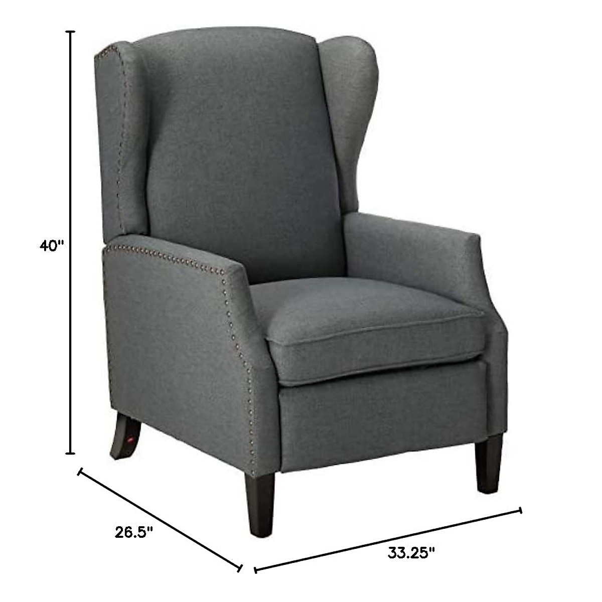 Christopher Knight Home Wescott Traditional Fabric Recliner, Charcoal