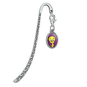 Looney Tunes Tweety Bird Metal Bookmark Page Marker with Oval Charm
