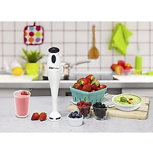 Elite Cuisine EHB-1000X 150 Watt Hand Blender with One Touch Button, White