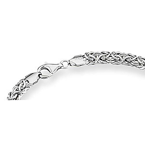 Miabella 925 Sterling Silver Italian Byzantine Necklace for Women, Handmade in Italy (Length 18 Inches (Small))