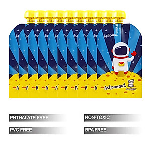 PandaEar Baby Food Pouches- 10 Pack 7 oz- Reusable Baby Food Storage for Kids Toddler