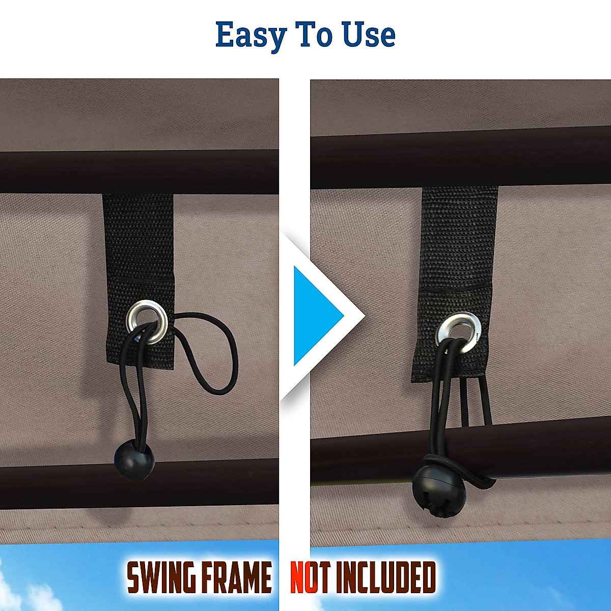 YardGrow 76''x51'' Patio Swing Canopy Replacement Cover Swing Replacement Canopy Top Cover Garden Outdoor Patio, Canopy ONLY (Taupe)