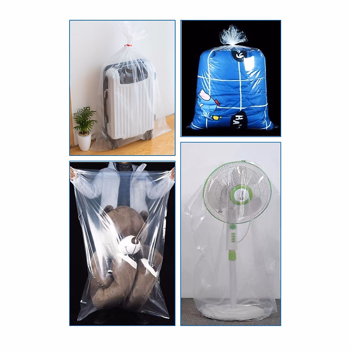Clear Giant Storage Bags 55x63 Inches Huge Plastic Storage Bags for Furniture, Big Luggage, Industry Equipments Business and Agriculture Use (5 pcs)