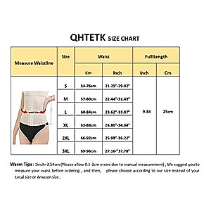 QHTETK Waist Trainer Corset cincher for Women Body Shaper Tummy Control Sports Workout with Adjustable Hooks (Black, Large)
