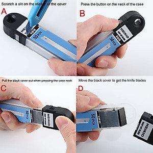 HEIKIO 9mm Snap-off Blades, 50-pack, 60 Degree Cutting Angle, Replacement Blades for 9mm Utility Knives and Box Cutters, Quality Steel Made and Sharp