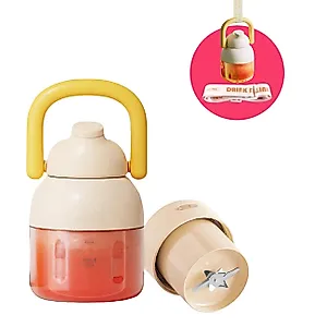 Generic 41oz,Portable Blender for Shakes and Smoothies, Leak-proof Water Bottle with Removable Straw, Handle, Lid and Shoulder Strap, BPA-free, Type-C Rechargeable, Cordless Portable Juicer，Apricot