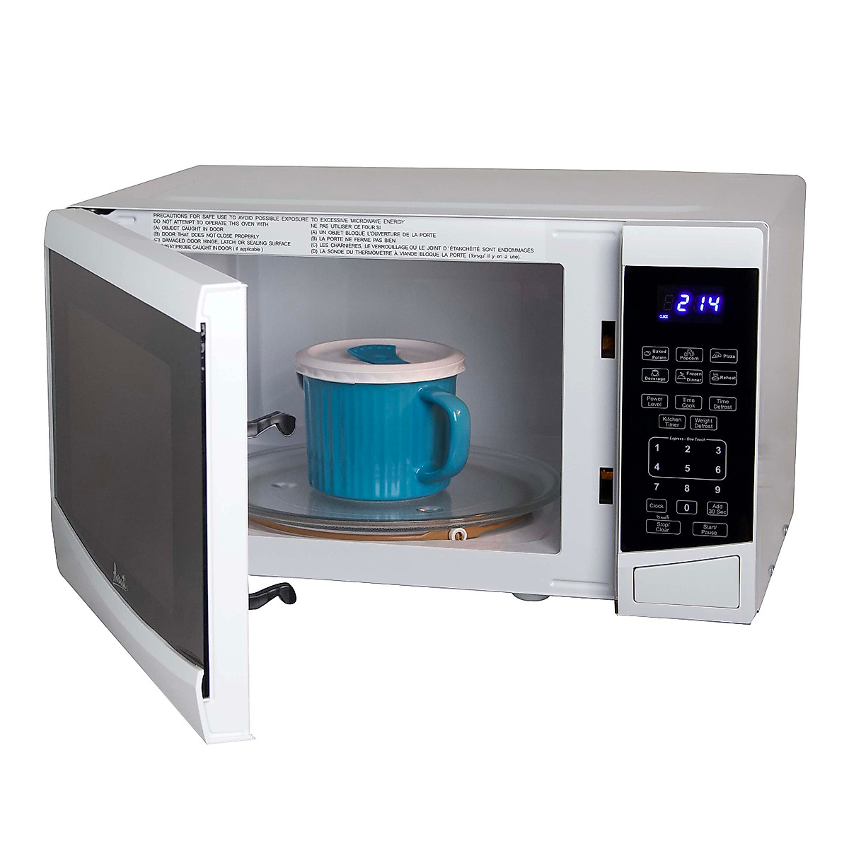 Avanti MT09V0W Microwave Oven 900-Watts Compact with 10 Power Levels and 6 Pre Cooking Settings, Speed Defrost, Electronic Control Panel and Glass Turntable, 0.9 cubic Feet, White