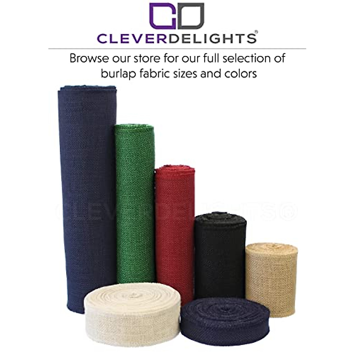 CleverDelights 12" Premium Burlap Roll - 100 Yards - No-Fray Finished Edges - Natural Jute Burlap Fabric